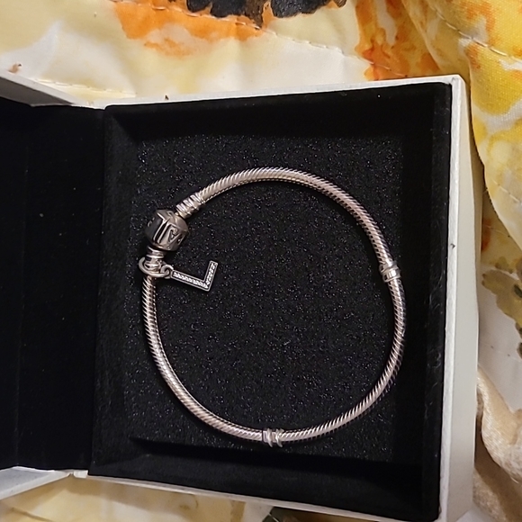 Pandora | Jewelry | 75 Pandora Bracelet With L Charm Sterling Rope | Poshmark
